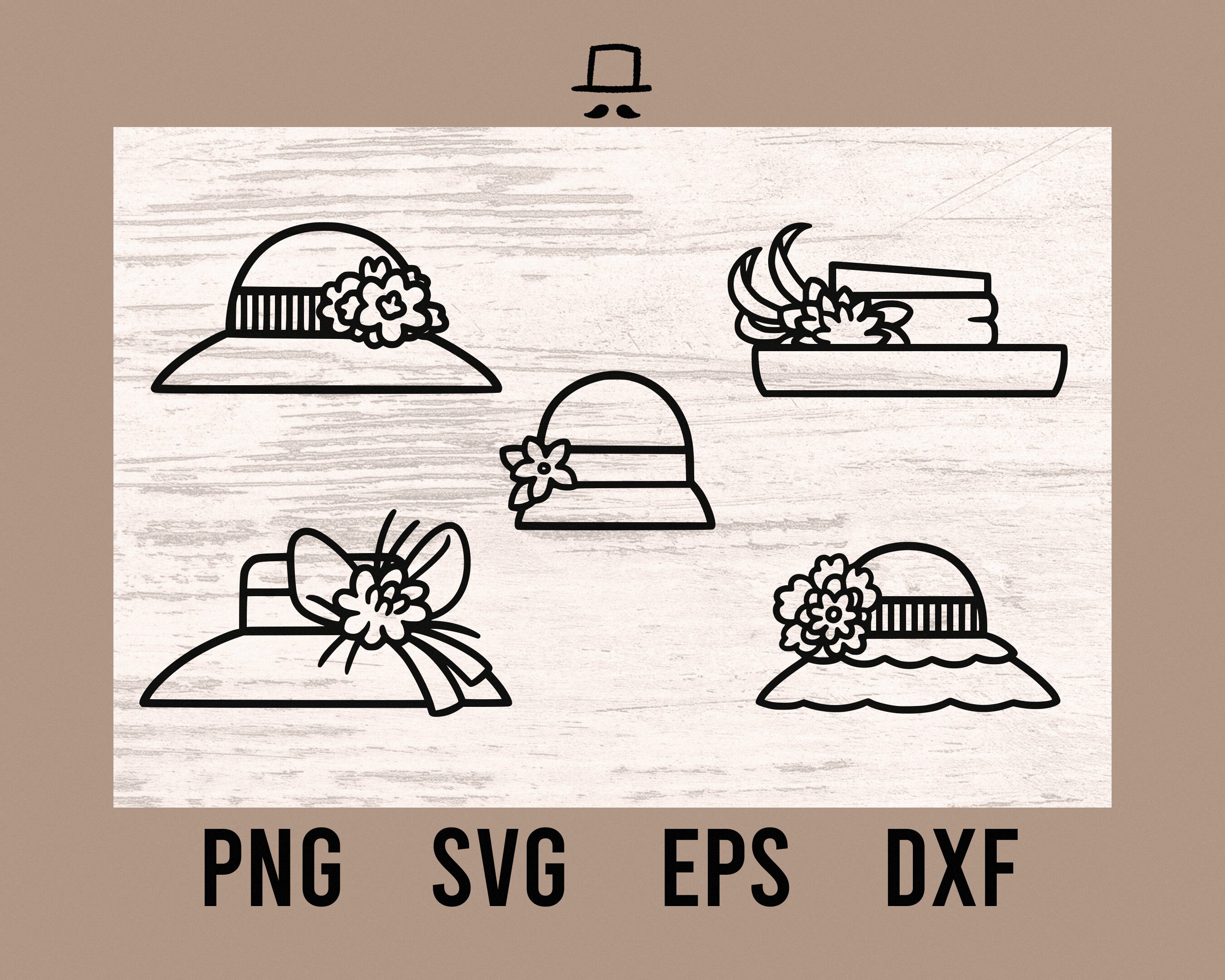 Fancy Hat SVG Bundle, Digital Download, Classic Fashion Clip Art, Also ...