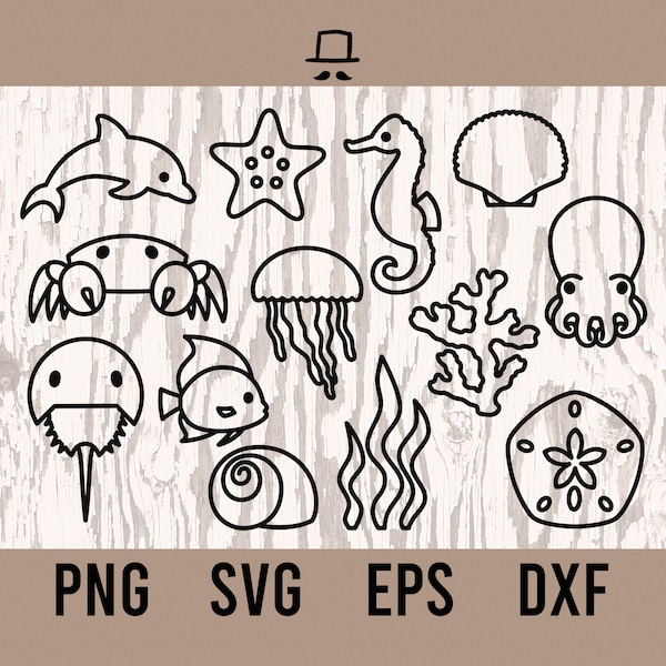 Sea Creature Lineart - Etsy