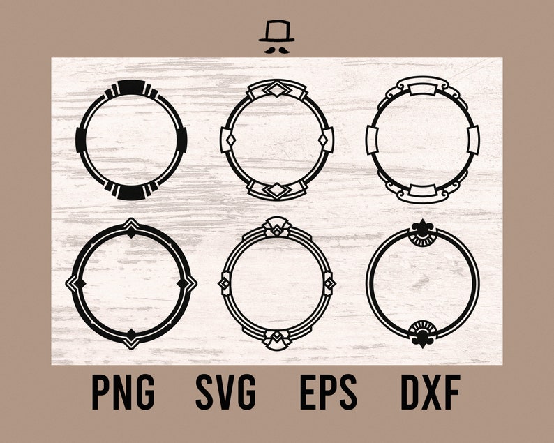 Art Deco SVG Circle Frames, Digital Download, Cut Files for Cricut ...