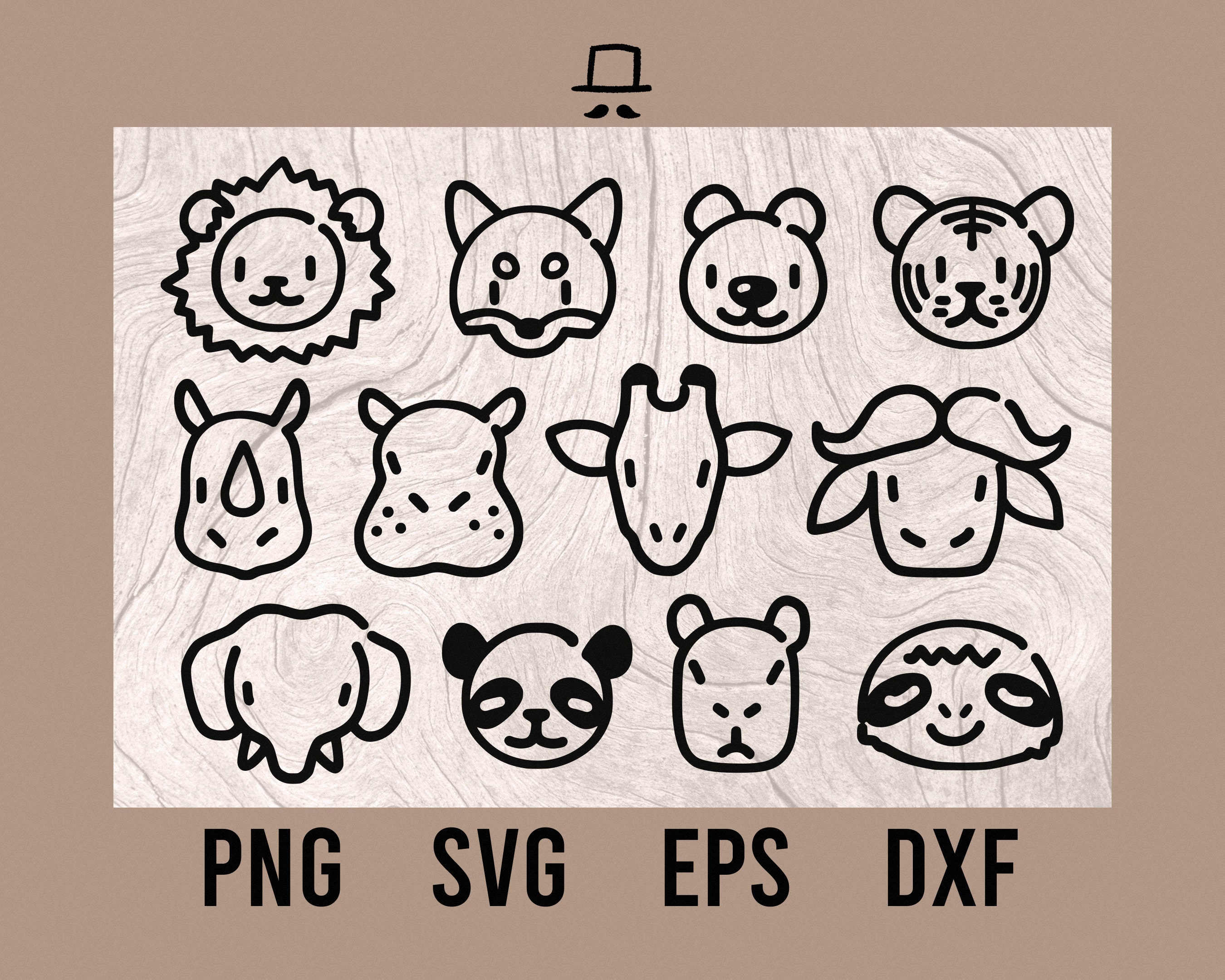 Wild Animal Doodle Clip Art Digital Download A Collection of - Etsy