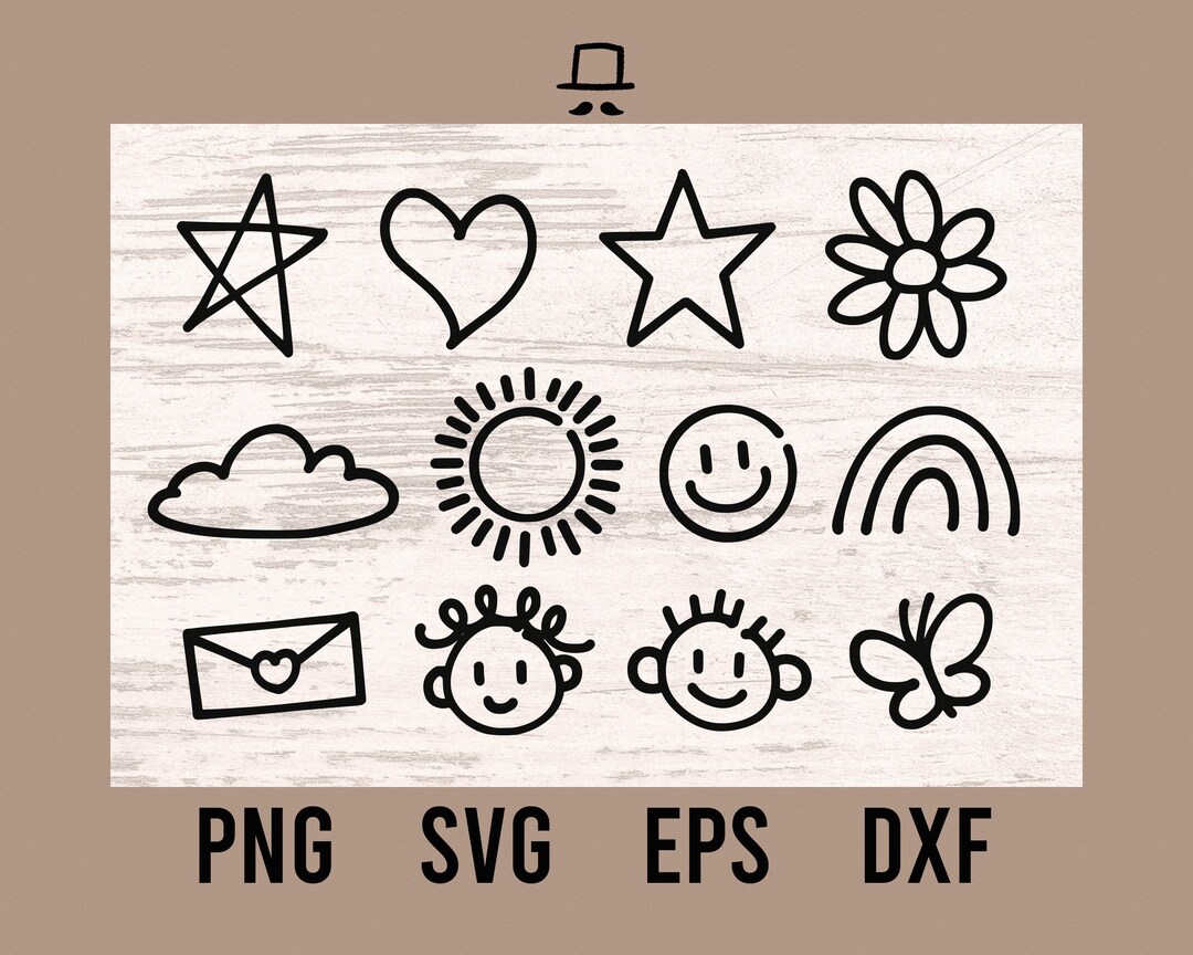 Cute Doodle Clip Art Bundle, Digital Download, Assortment of Fun and ...