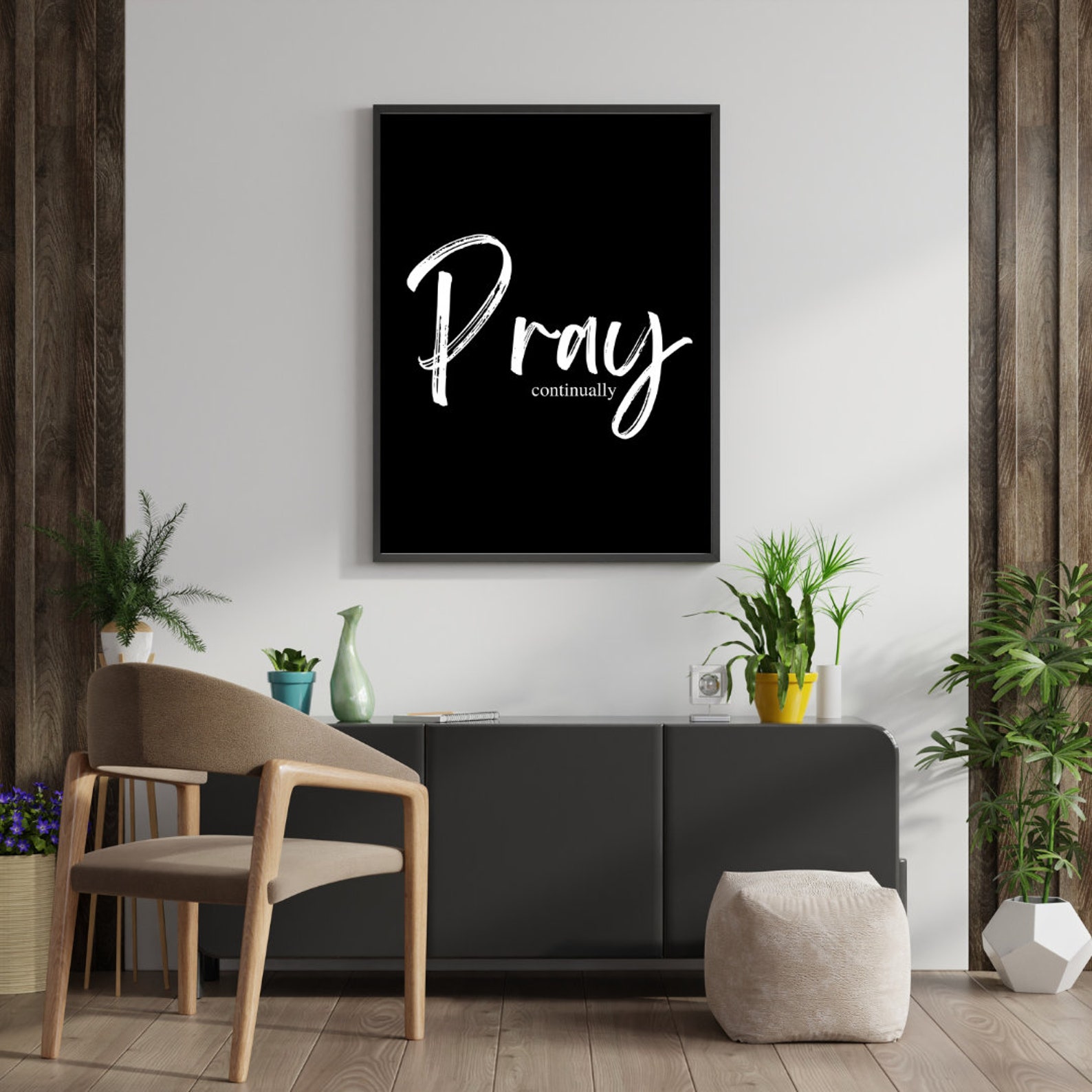 PRAY CONTINUOUSLY Bible Verse Print 1 Thessalonians 5:17 Encouraging ...