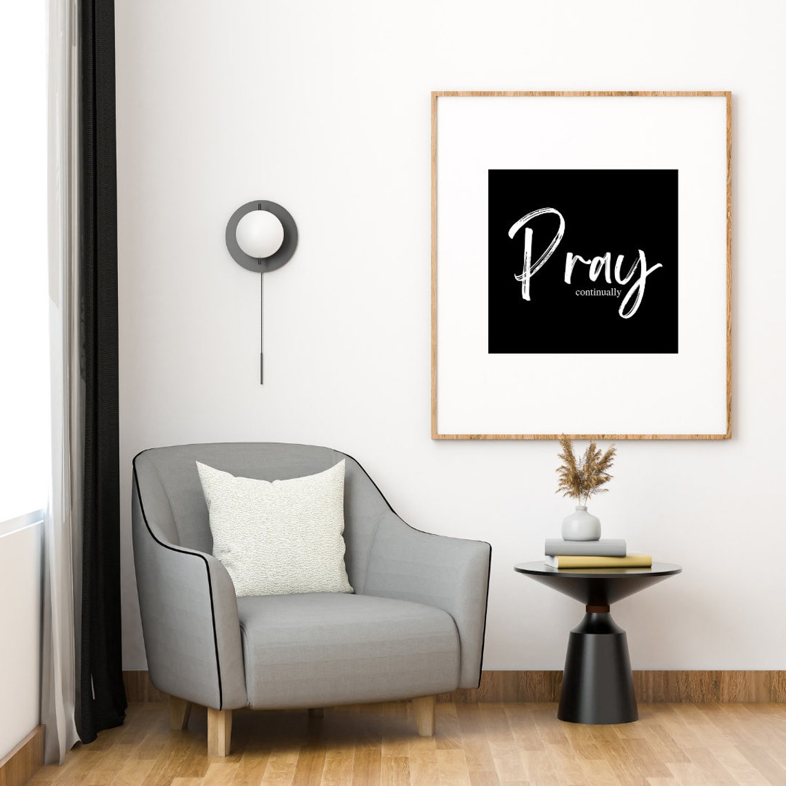 PRAY CONTINUOUSLY Bible Verse Print 1 Thessalonians 5:17 Encouraging ...