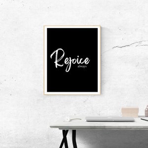REJOICE ALWAYS Bible Verse Print 1 Thessalonians 5:16 Encouraging Words ...