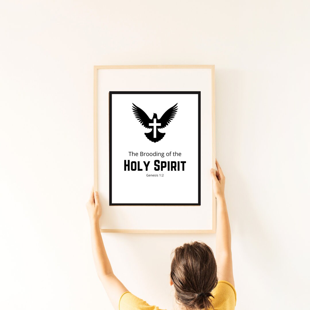 BROODING HOLY SPIRIT Printable Bible Verse Christian Wall - Etsy