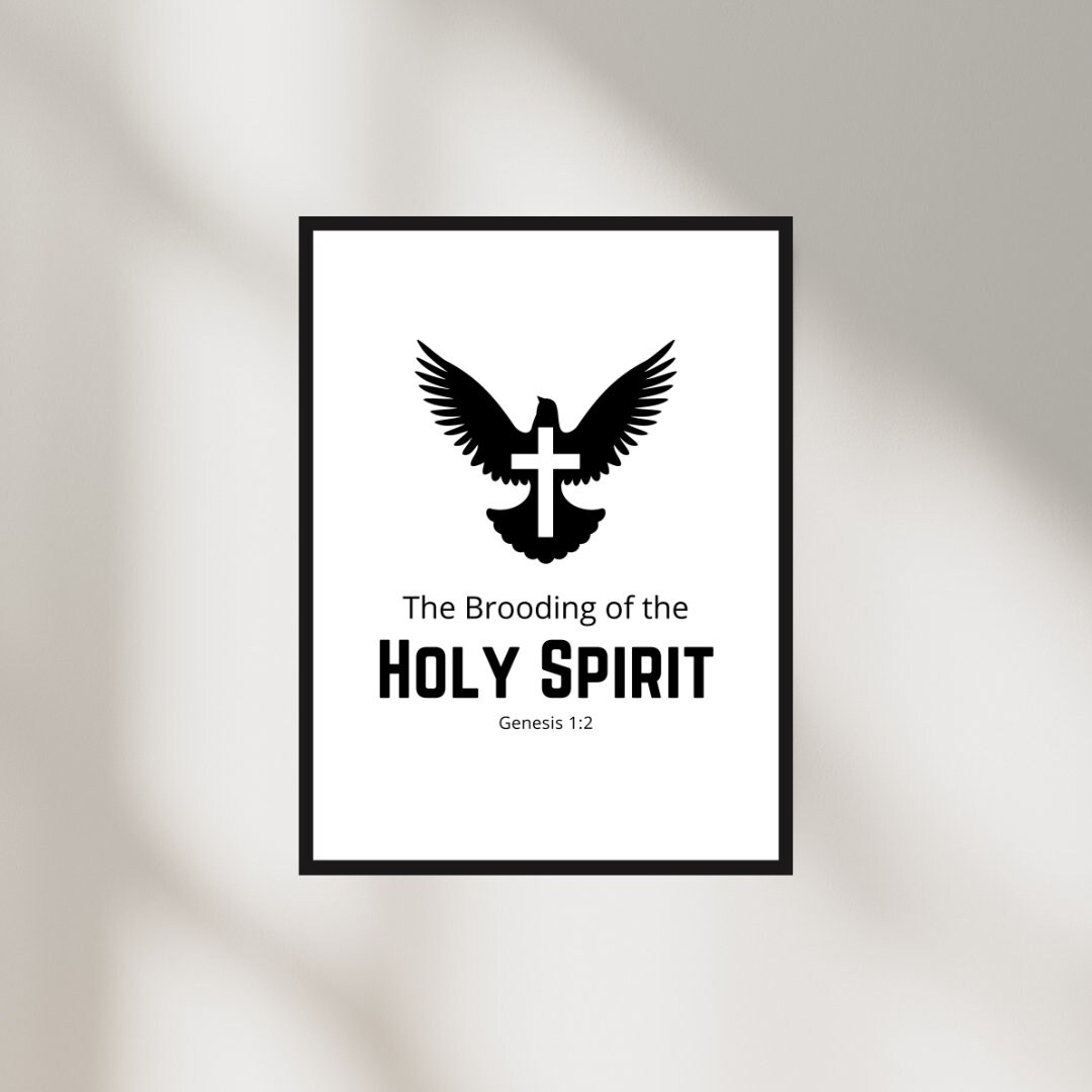 BROODING HOLY SPIRIT Printable Bible Verse Christian Wall - Etsy