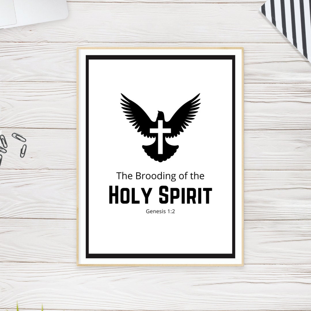 BROODING HOLY SPIRIT Printable Bible Verse Christian Wall - Etsy