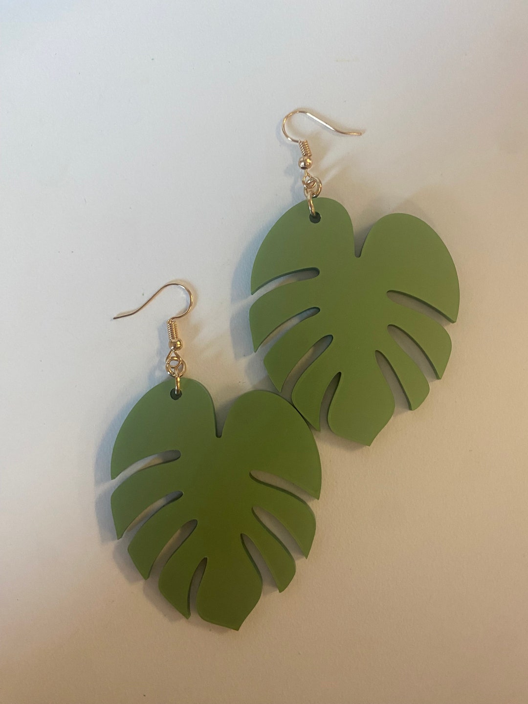 Waffle Fries Aka Monstera Earrings | Laser Cut Acrylic | Made to Order ...