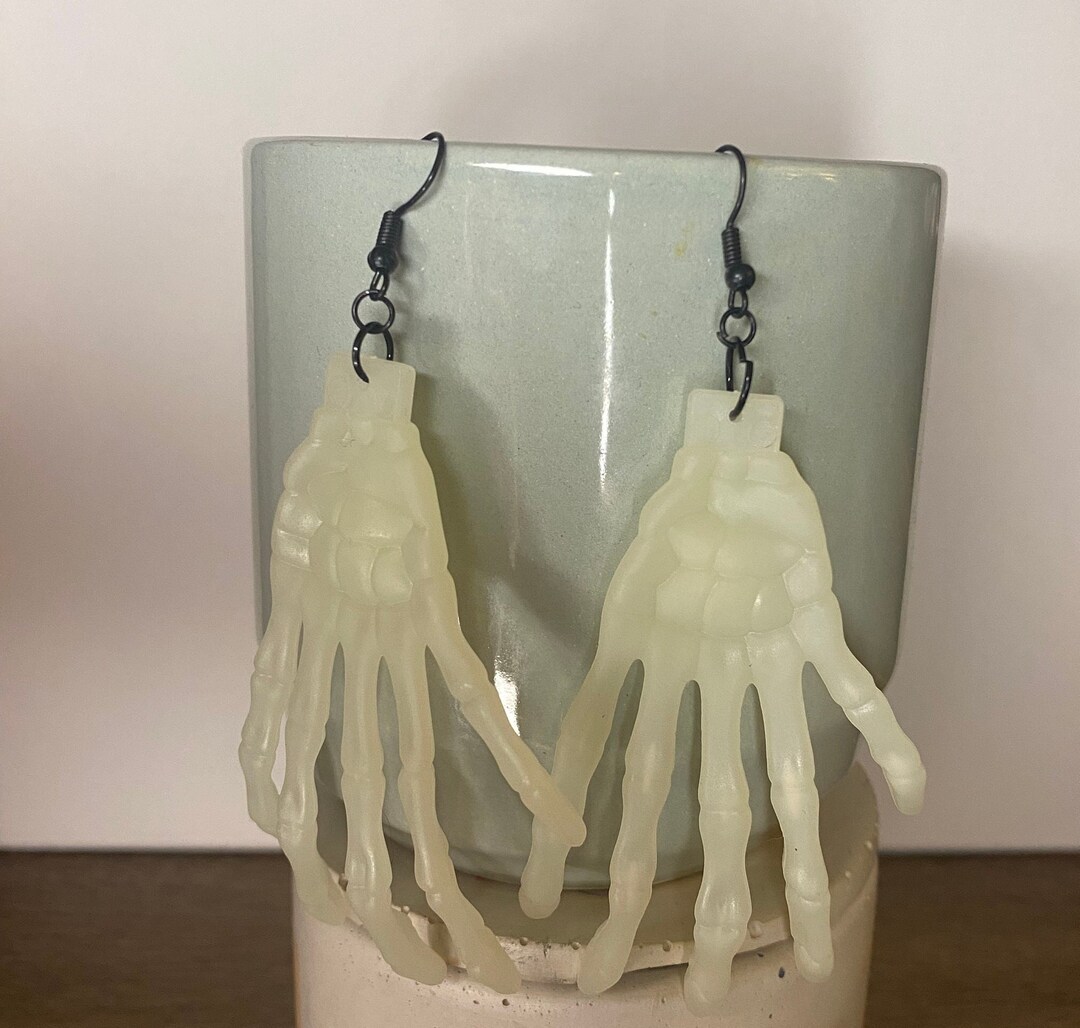 Spooky Skeleton Hand Earrings - Etsy
