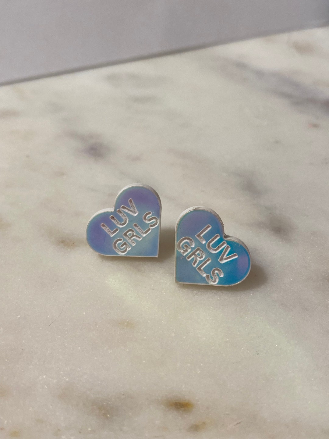 Deranged Conversation Hearts - Mix and Match Stud Earrings - One Stud ...