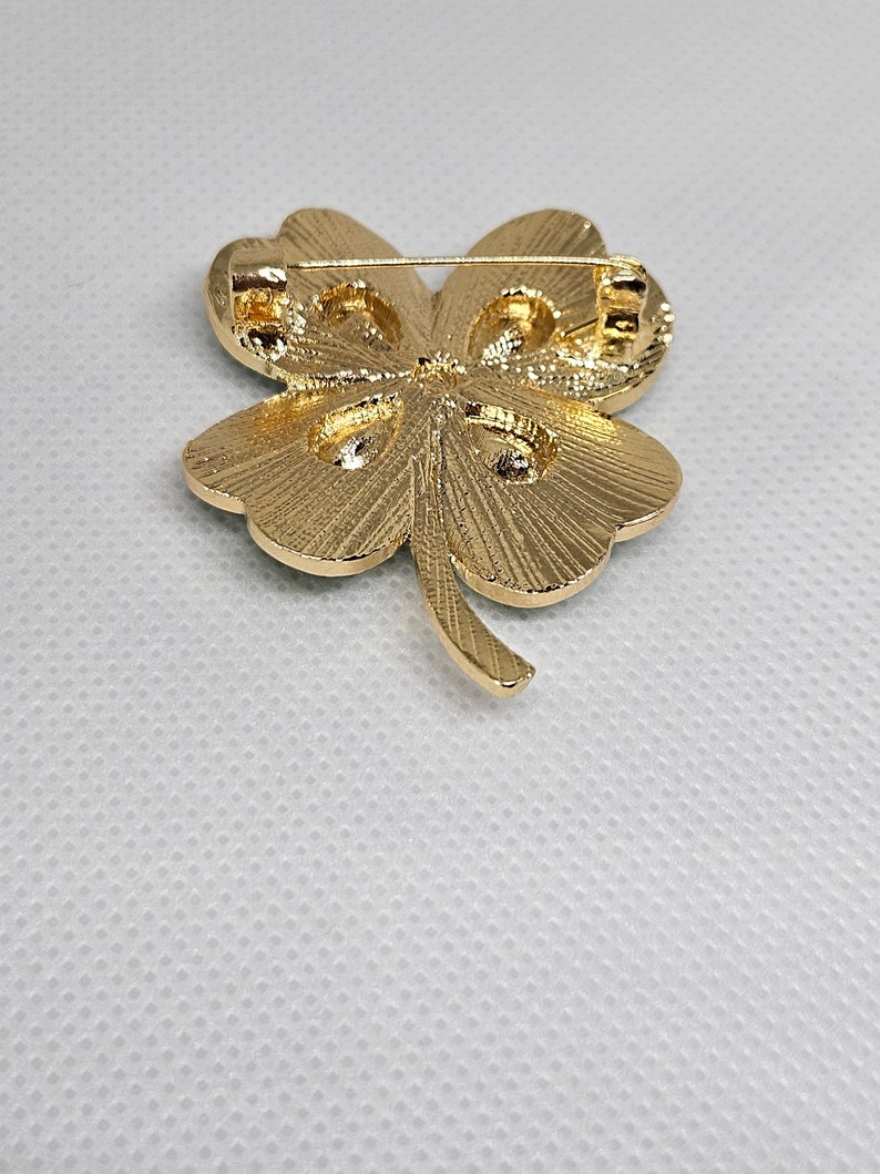 Four-leaf Clover Brooch, Cristal Brooch, Trefoil, Lucky Brooch Gift ...