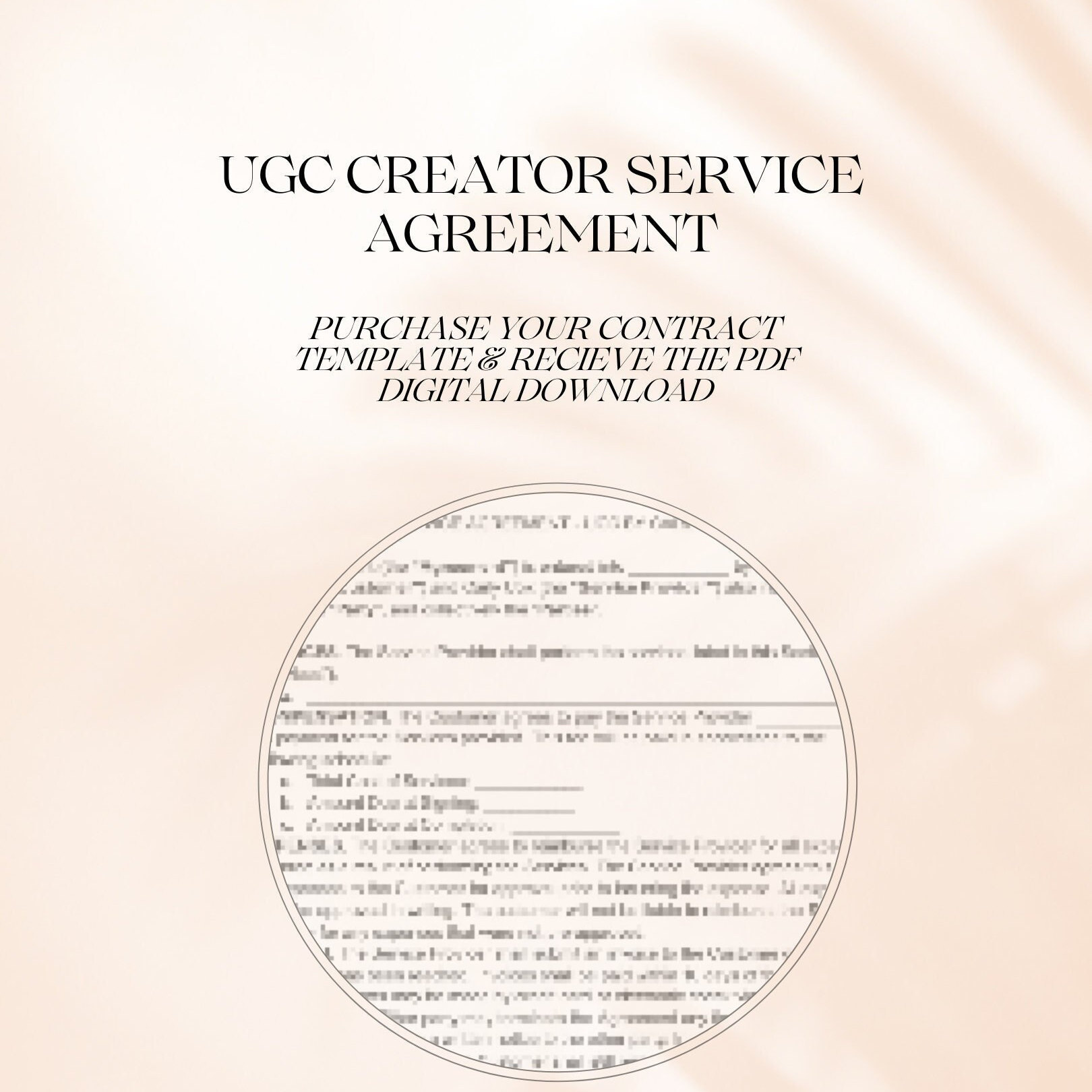 UGC Creator Contract Template UGC Templates User Generated Content UGC ...