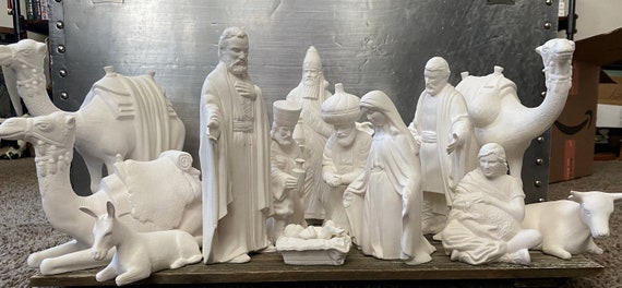 Large Duncan Nativity Scene Bisque Ceramic - Etsy