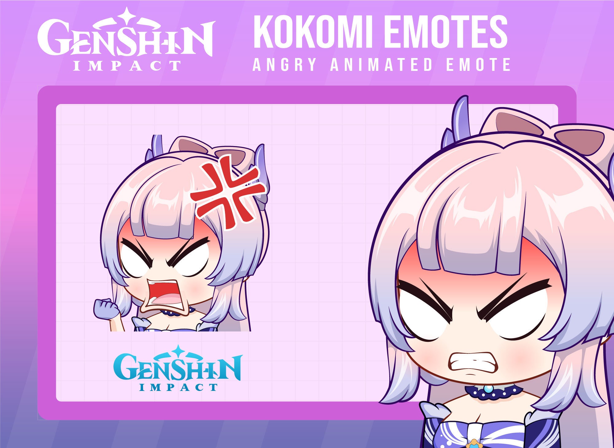 Kokomi Angry Animated Emote | Genshin Impact Twitch Emote (digital ...