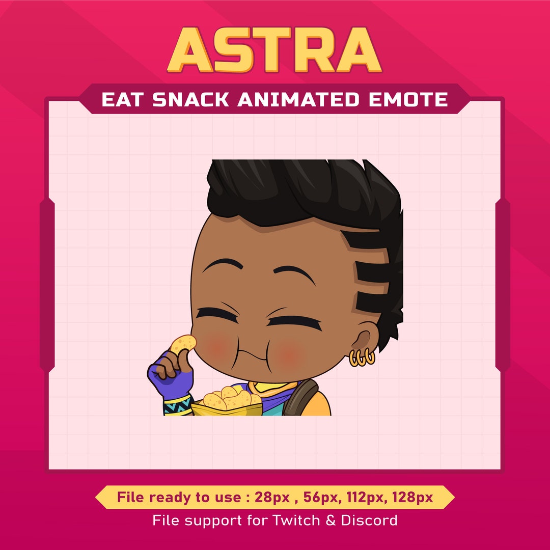 Astra Valorant Eat Snack Animated Emote for Twitch | Twitch Animated ...