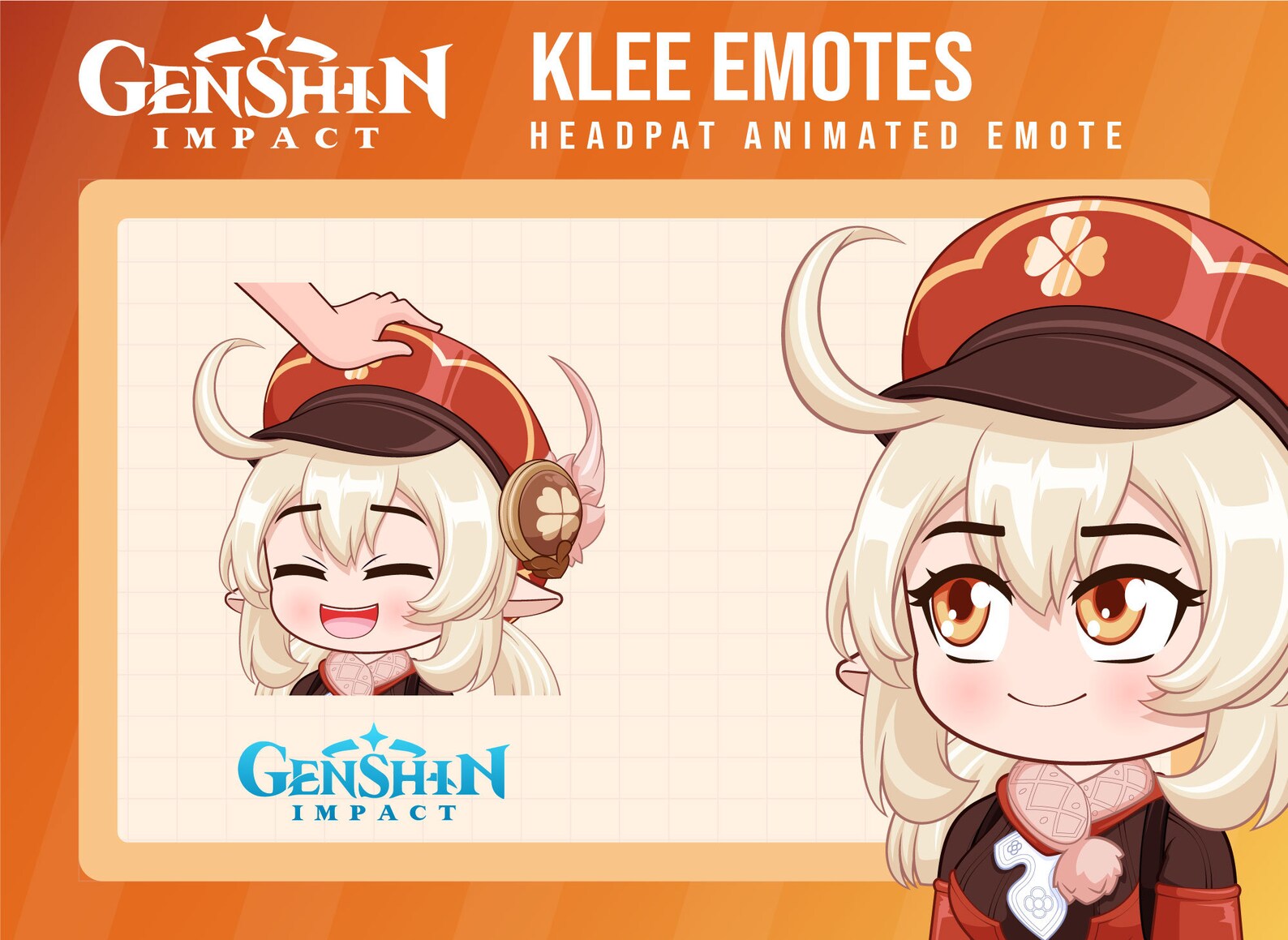 Klee Genshin Impact Animated Twitch Emote - Headpat (digital Download ...