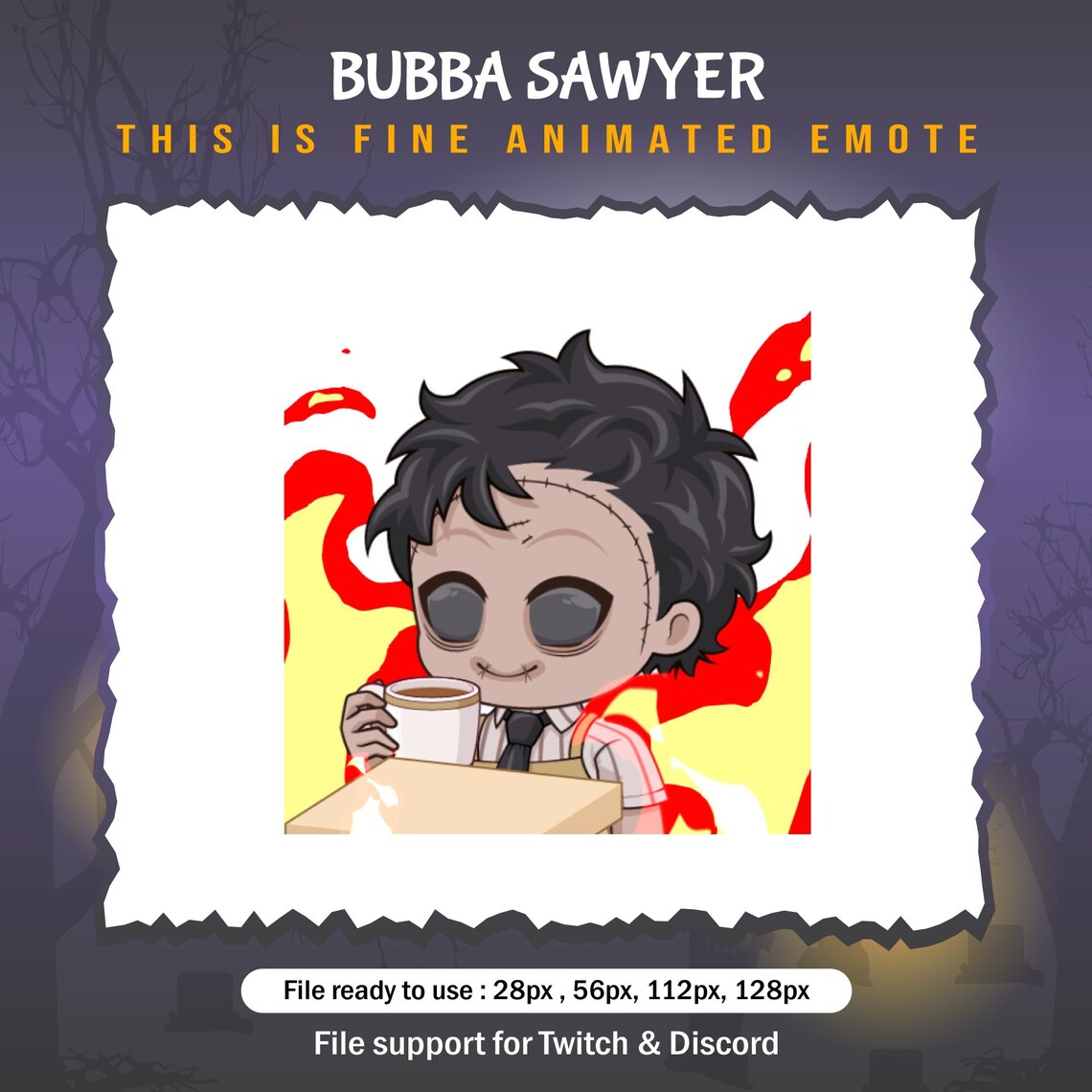 Bubba Sawyer This is Fine Animated Emote - DBD Twitch Emote (digital ...