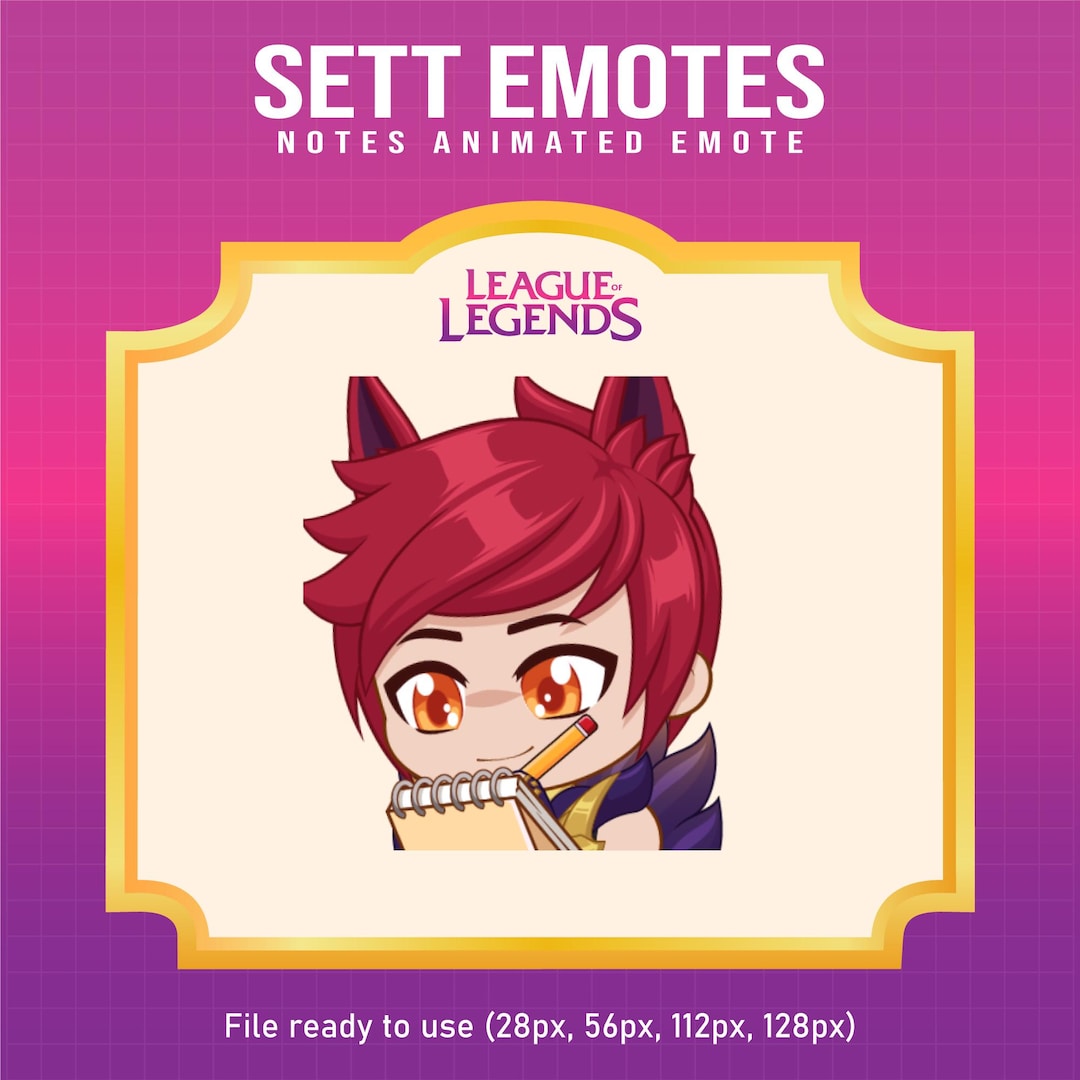 Sett 'notes' Emote for Twitch | League of Legends Animated Emotes ...