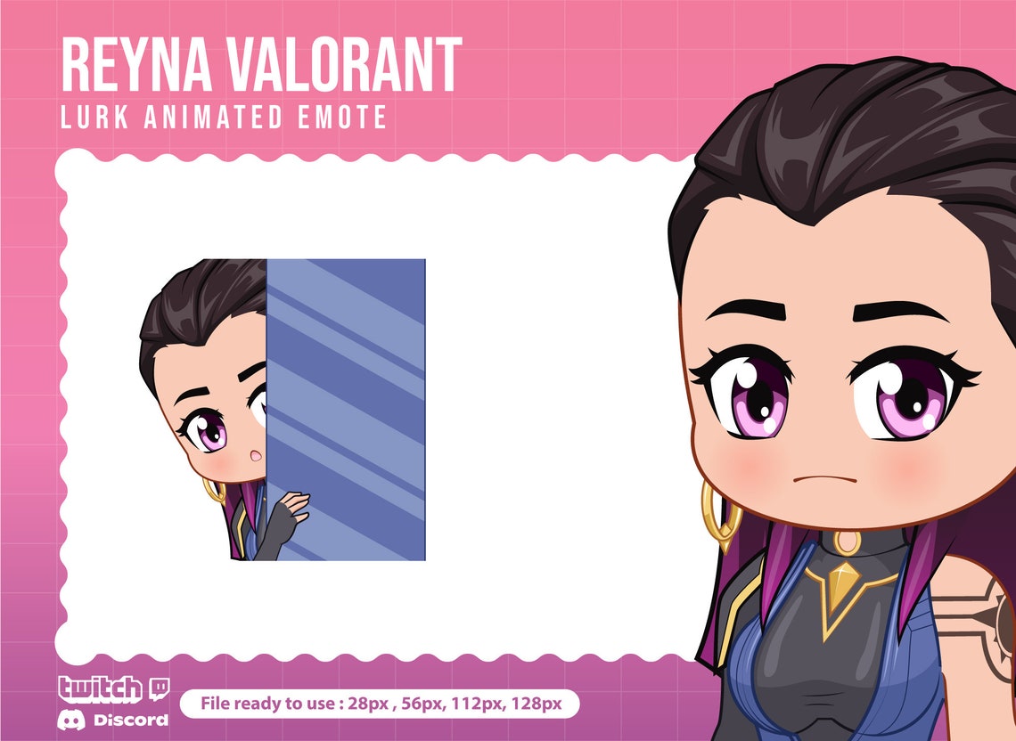 Reyna Valorant Lurk Animated Emote for Twitch Twitch - Etsy