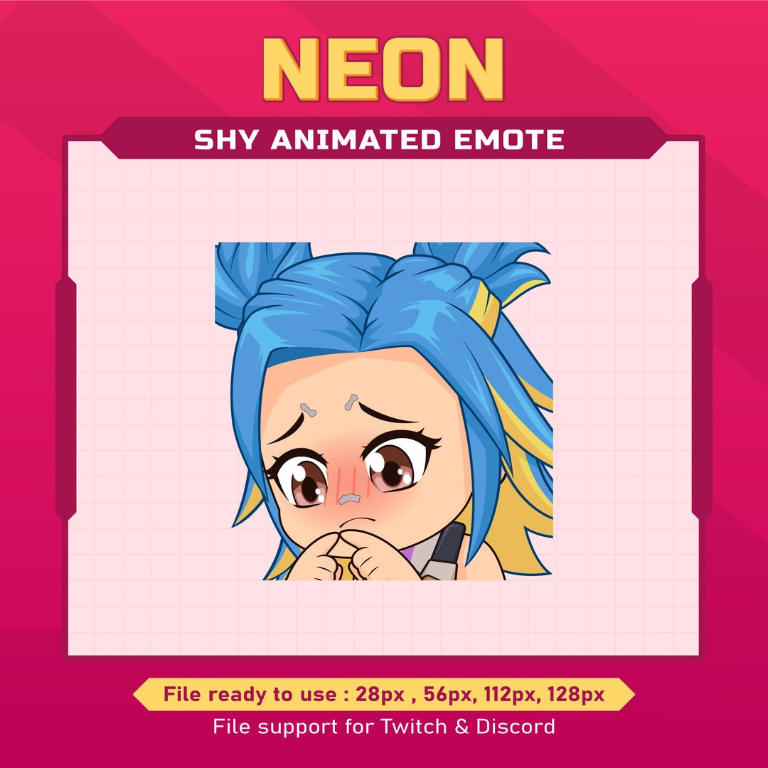 Neon Valorant Animated Shy Emote for Twitch Twitch Animated Emotes - Etsy