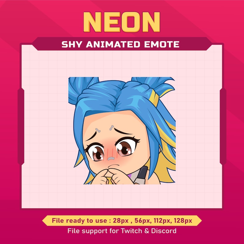 Neon Valorant Animated Shy Emote for Twitch Twitch Animated Emotes - Etsy