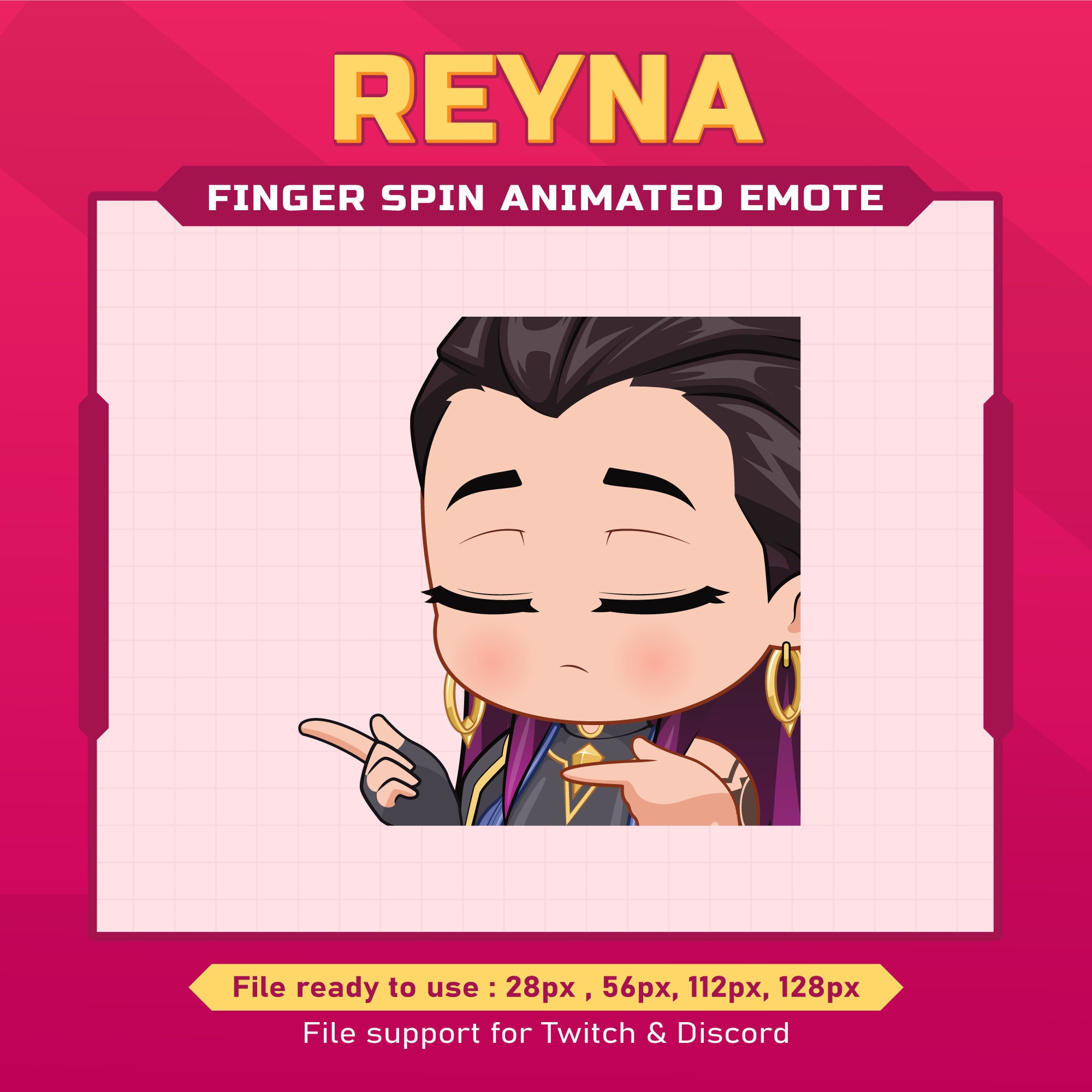 Reyna Valorant Finger Spin Animated Emote for Twitch Twitch Animated ...