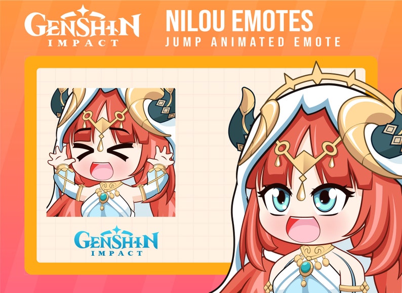 Nilou Genshin Impact Jump Emote / Genshin Impact Twitch Animated Emote ...