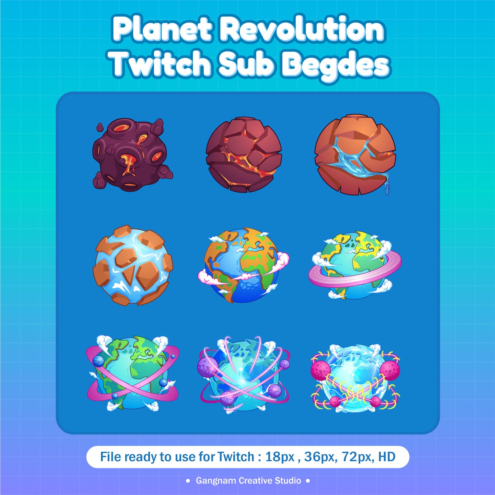 Planet Twitch Sub Badges: Galaxy Emotes (digital Download) - Etsy