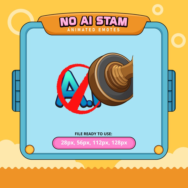 No AI Stamp Animated Emotes | Twitch Emotes | Kick Emotes | Emoji ...