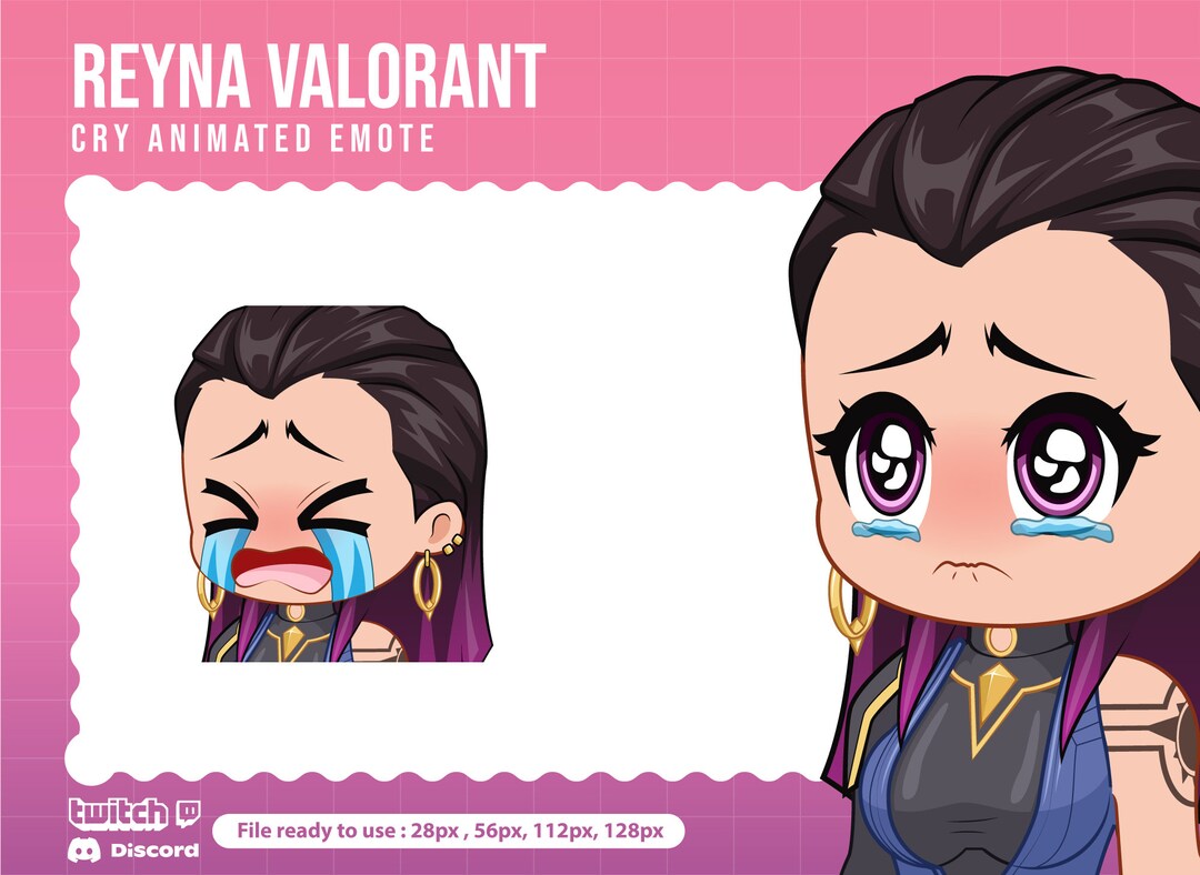 Reyna Valorant Cry Animated Emote for Twitch Twitch Animated - Etsy