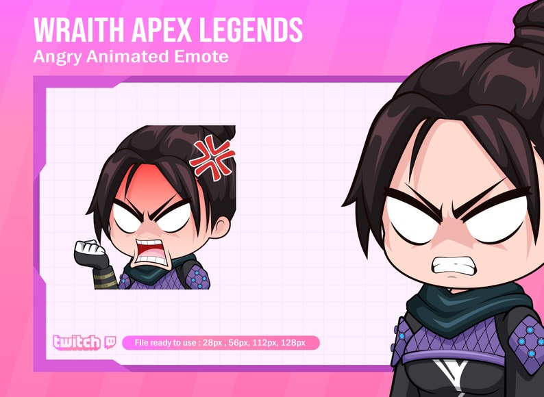 Wraith Apex Legends Angry Emote for Twitch Apex Animated Emotes - Etsy