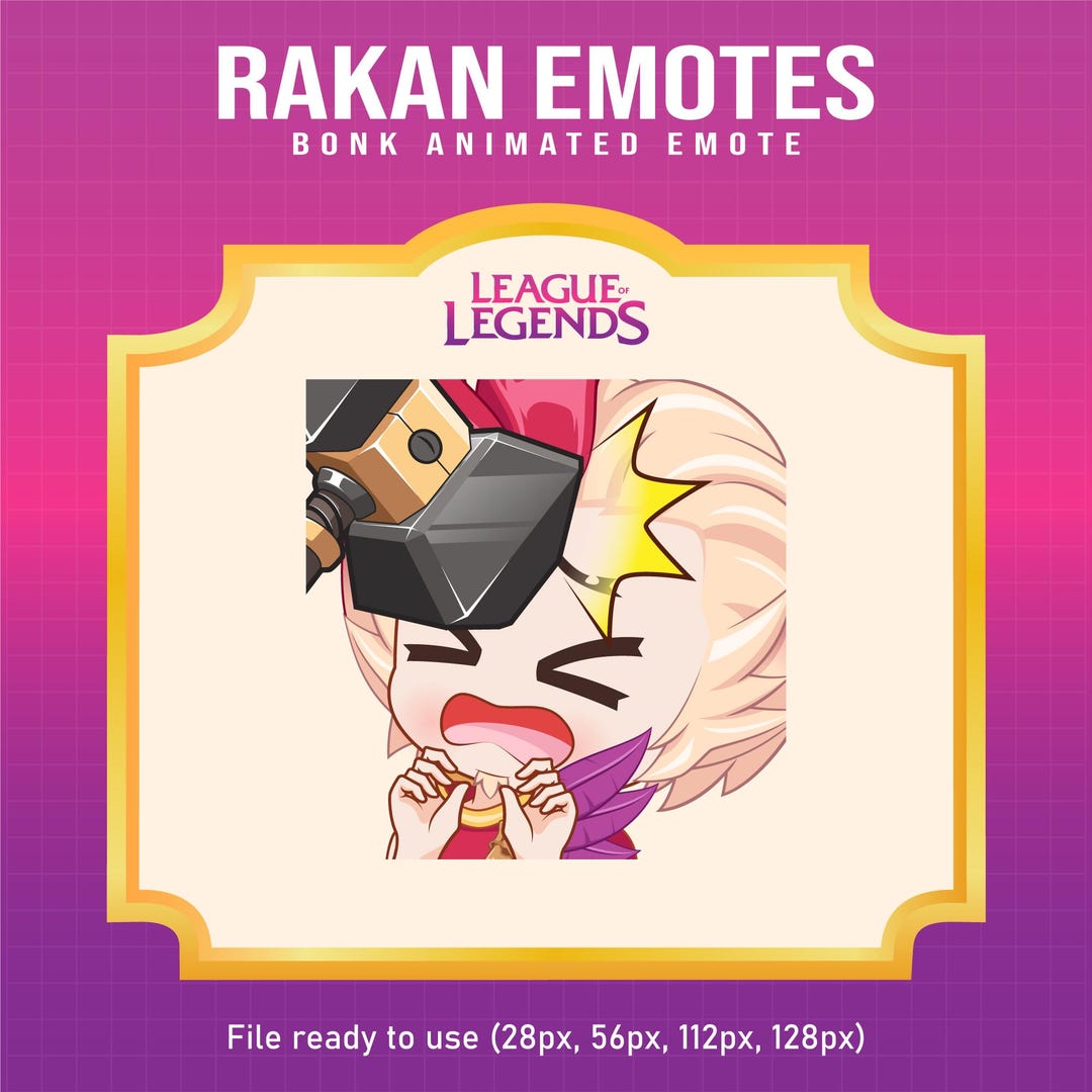 Rakan Bonk Animated Emote for Twitch | League of Legends (digital ...