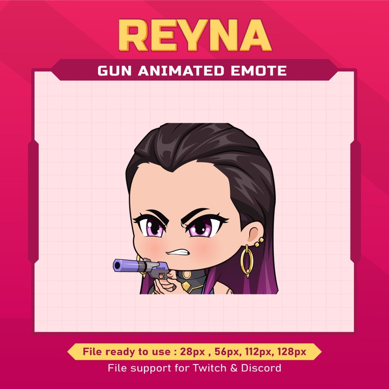 Reyna Valorant Gun Animated Emote for Twitch | Twitch Animated Emotes ...