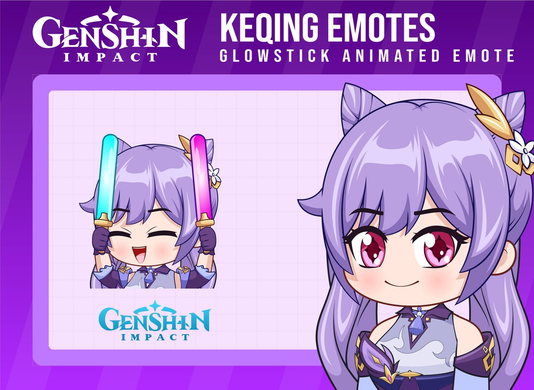 Keqing Genshin Impact Glowstick Emote / Genshin Impact Twitch Animated ...