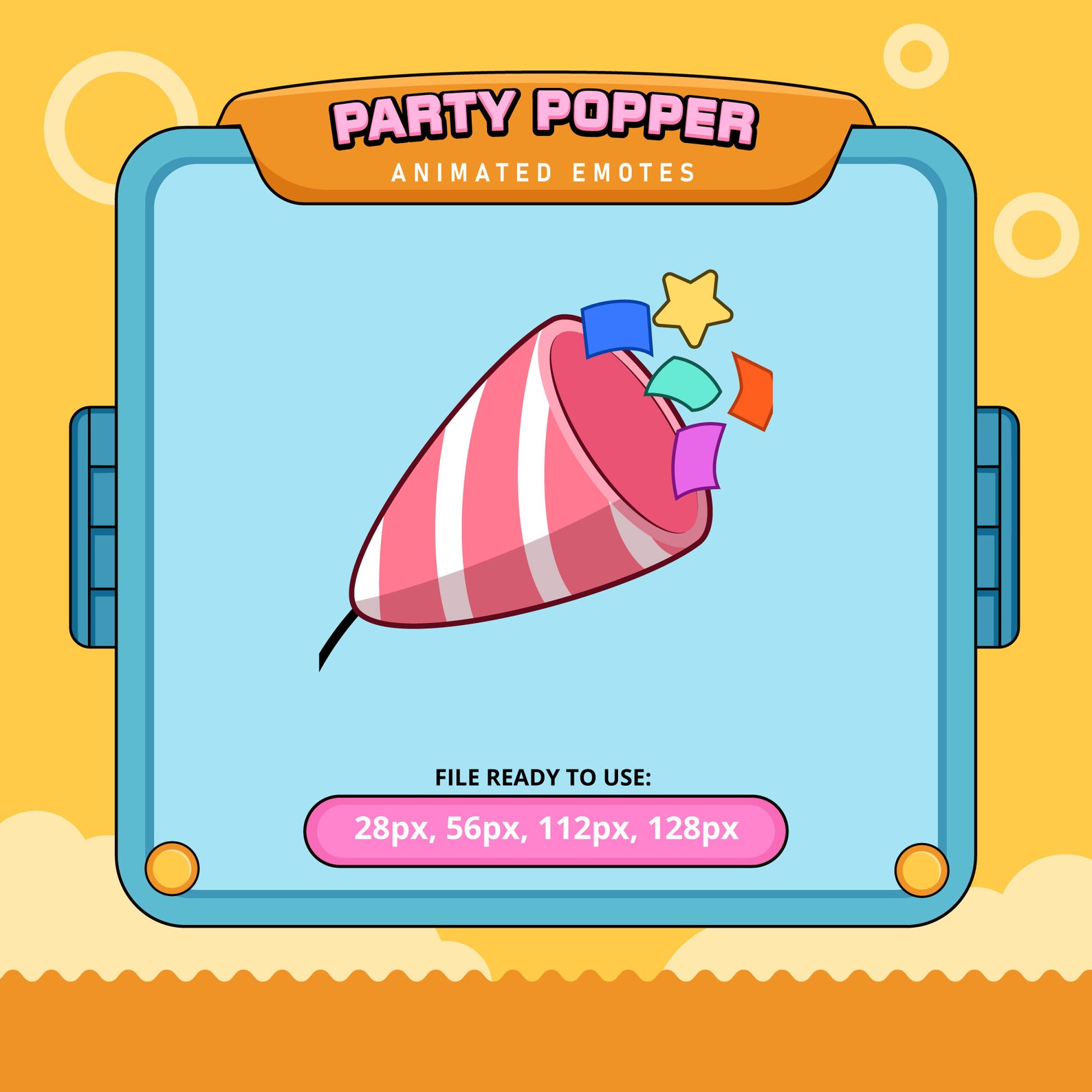 Party Popper Animated Emotes | Twitch Emotes | Kick Emotes | Emoji ...