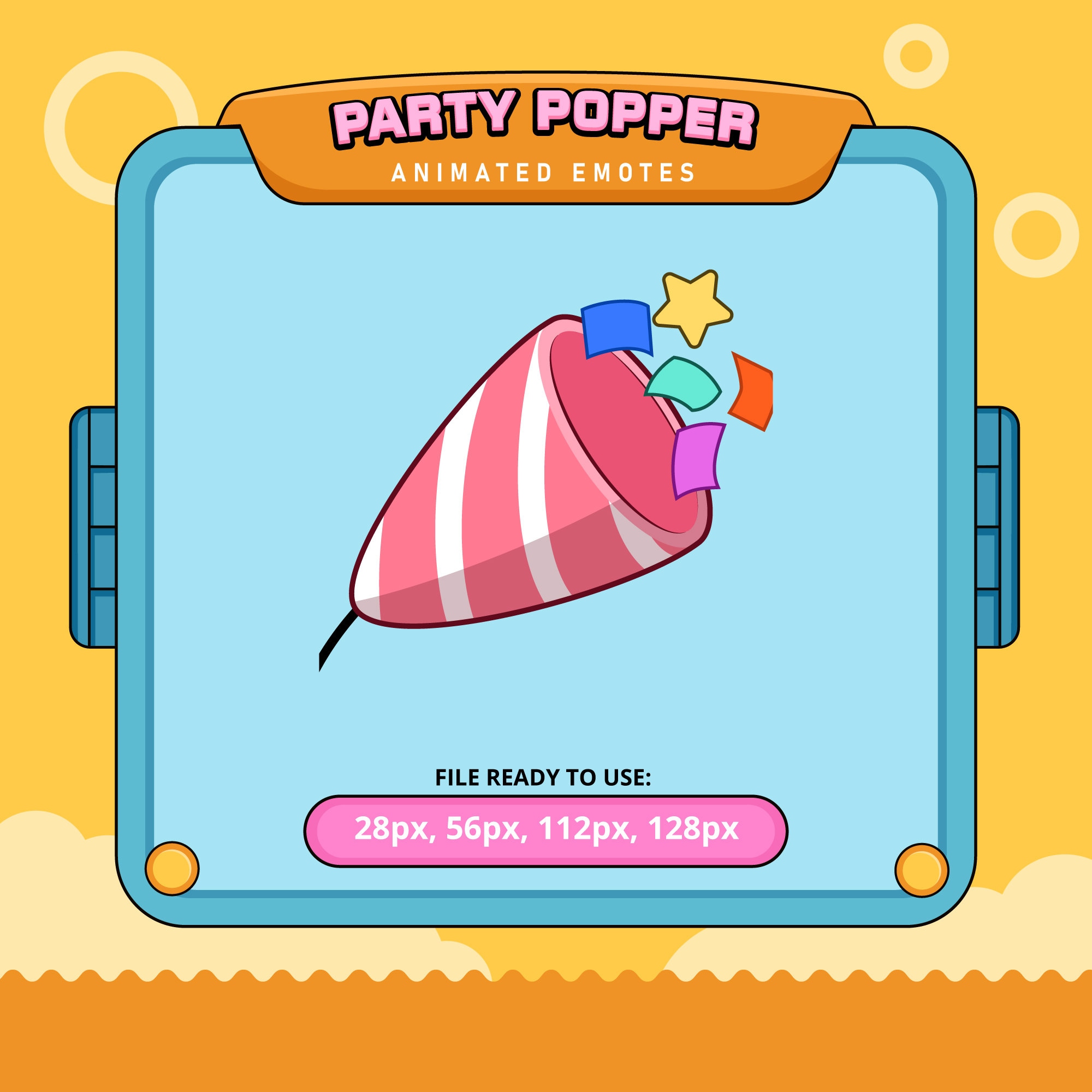 Party Popper Animated Emotes | Twitch Emotes | Kick Emotes | Emoji ...
