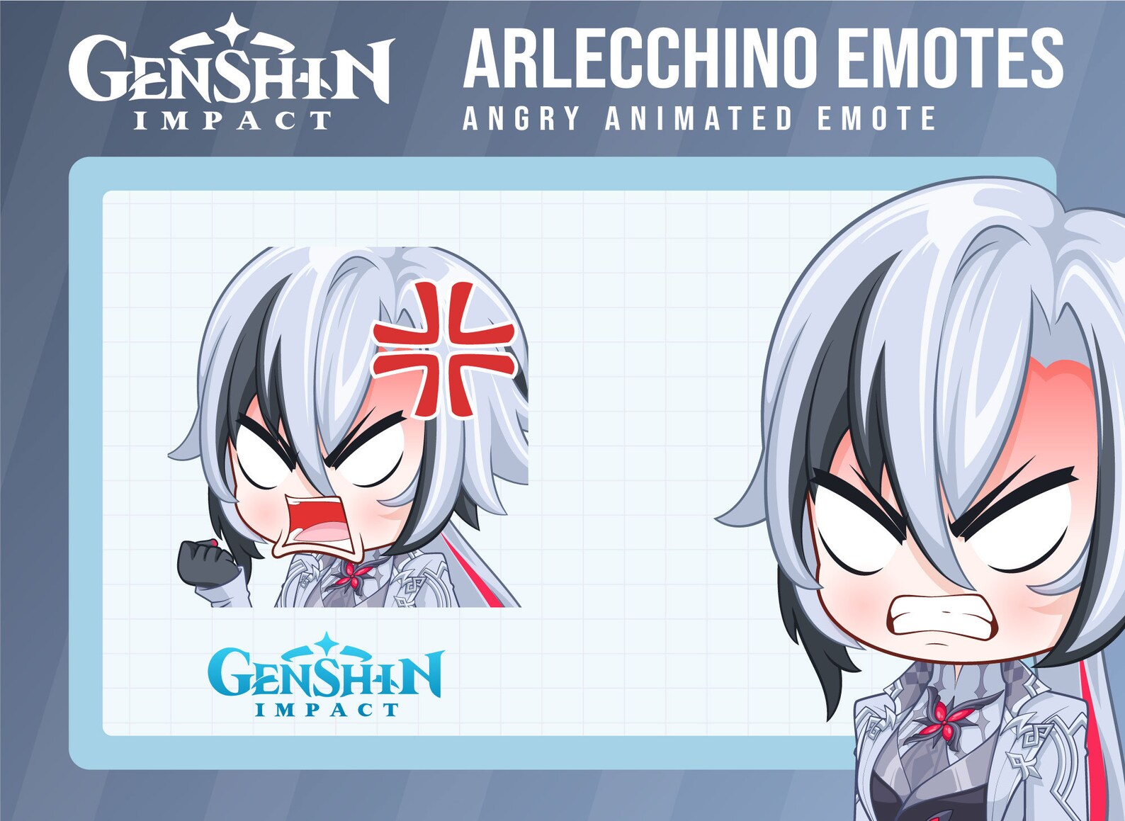 Arlecchino Genshin Impact Angry Animated Emote (digital File) - Etsy ...