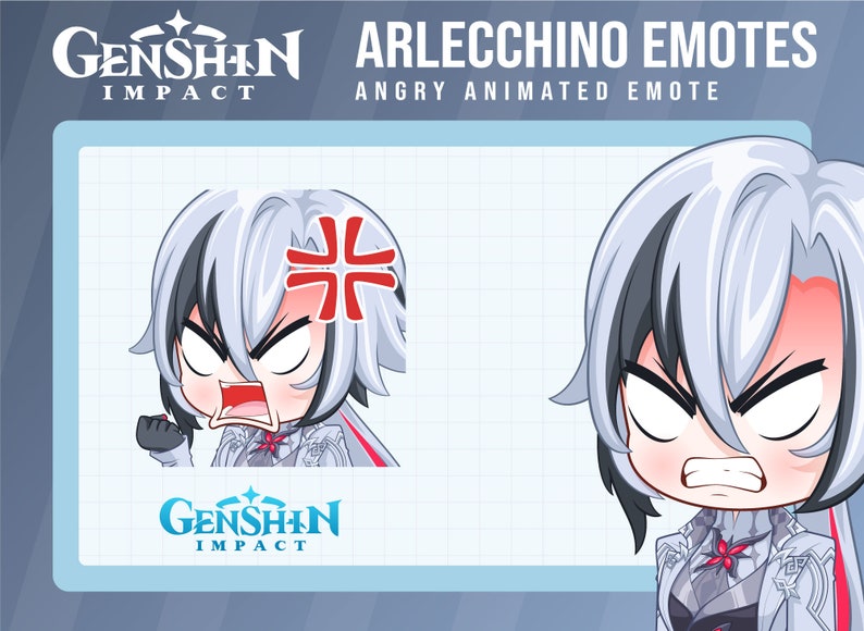 Arlecchino Genshin Impact Angry Emote / Genshin Impact Twitch Animated ...
