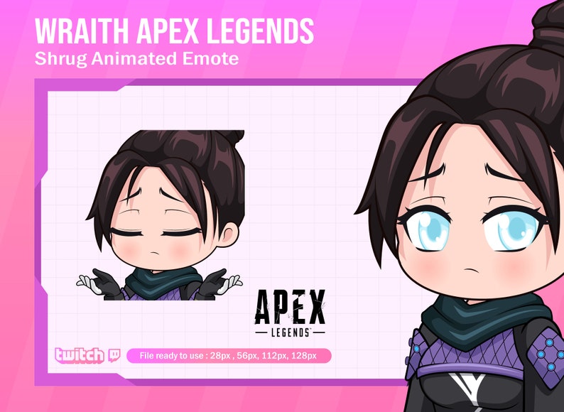 Wraith Apex Legends Shrug Animated Emote for Twitch Twitch Animated ...