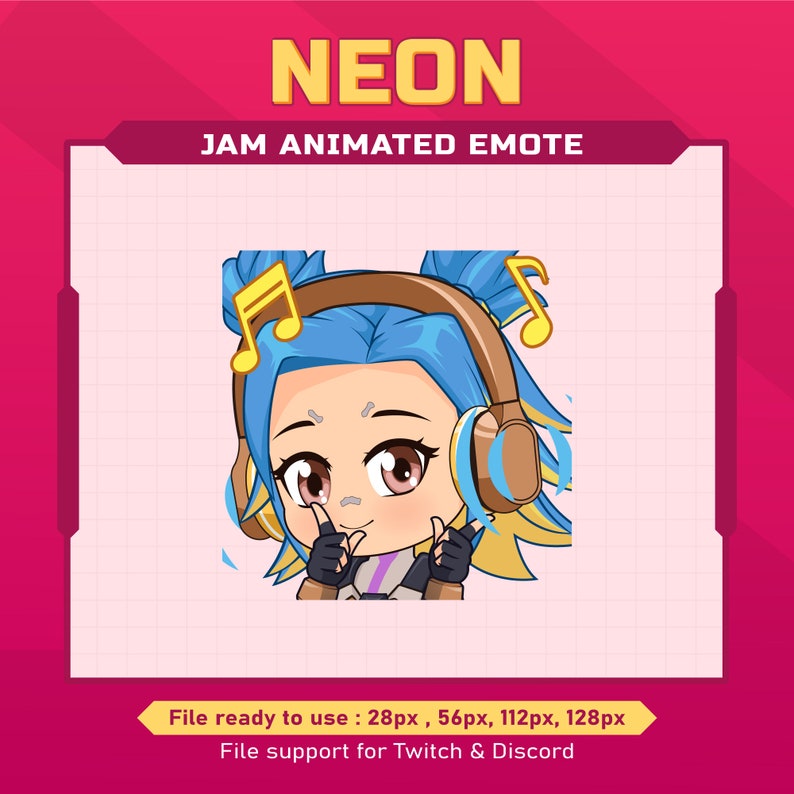 Neon Valorant Jam Animated Emote for Twitch | Twitch Animated Emotes - Etsy