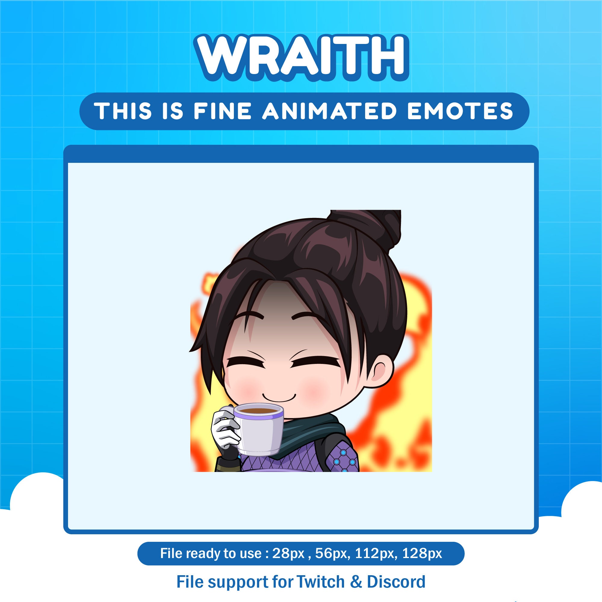 Wraith Apex Legends This is Fine Animated Emote for Twitch | Twitch ...