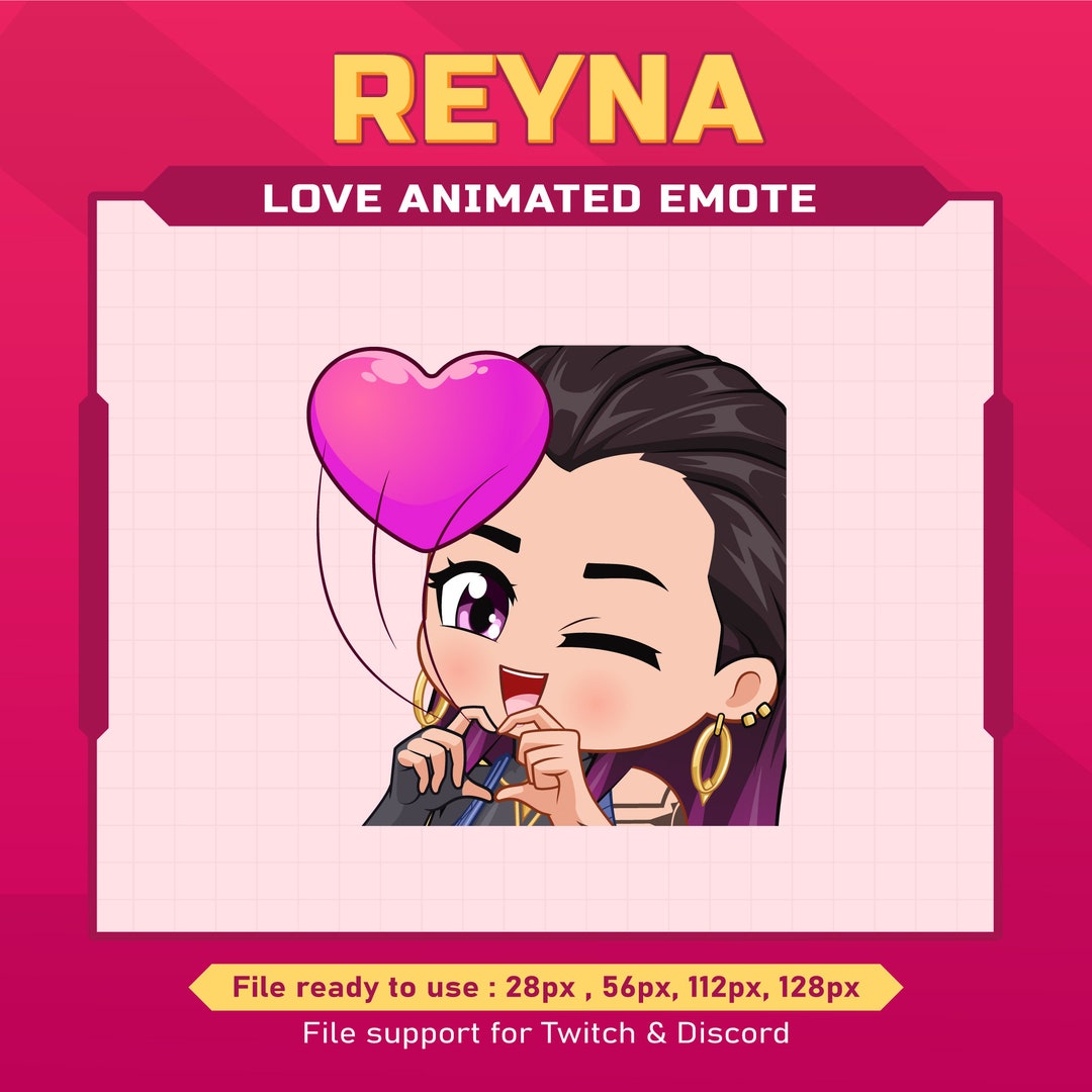 Reyna Valorant Love Animated Emote for Twitch | Twitch Animated Emotes ...