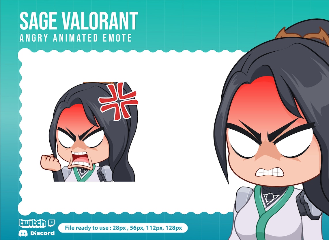 Sage Valorant Angry Animated Emote for Twitch Twitch Animated Emotes - Etsy