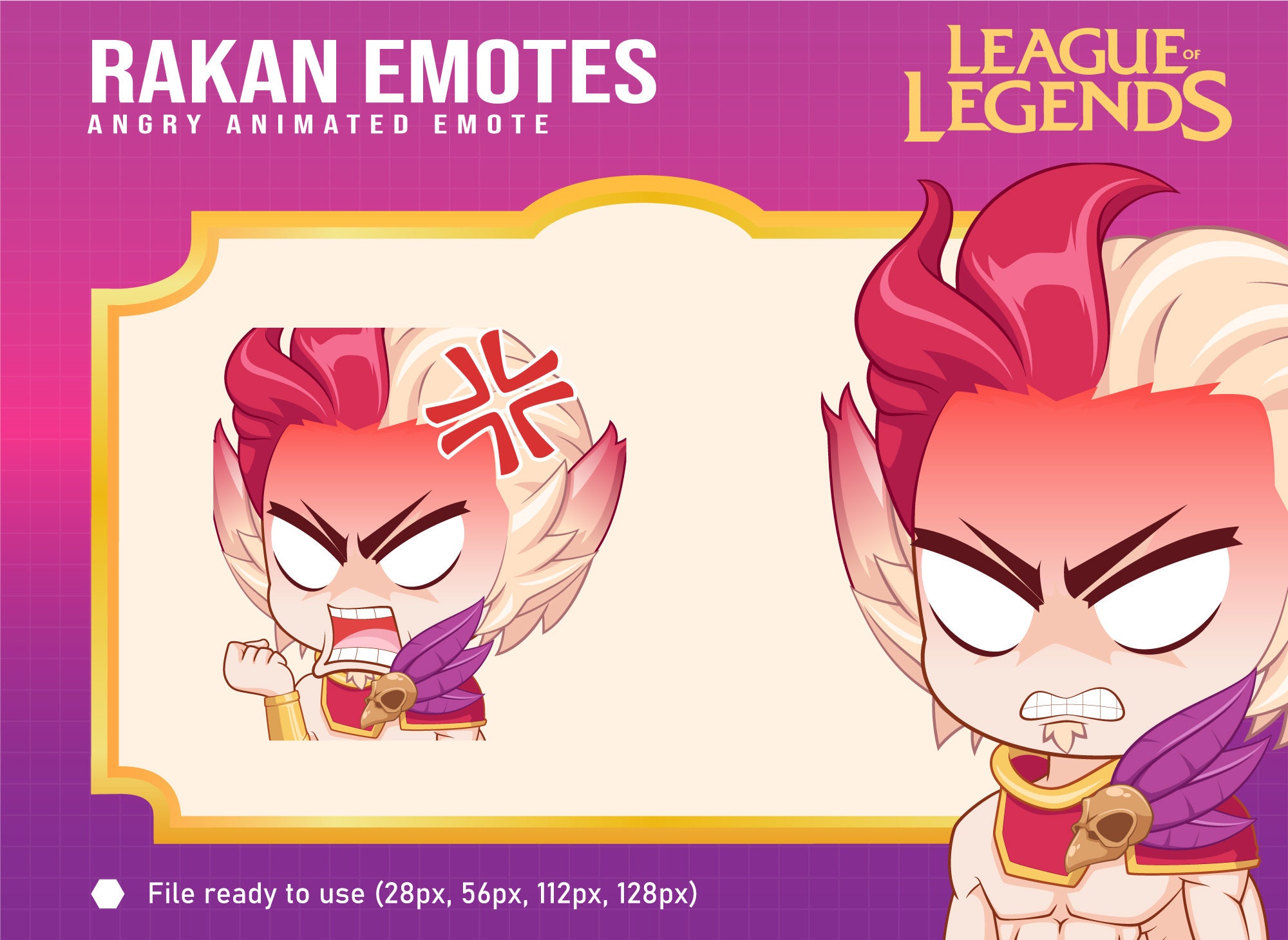 Rakan League of Legends Angry Emote for Twitch | League of Legends ...