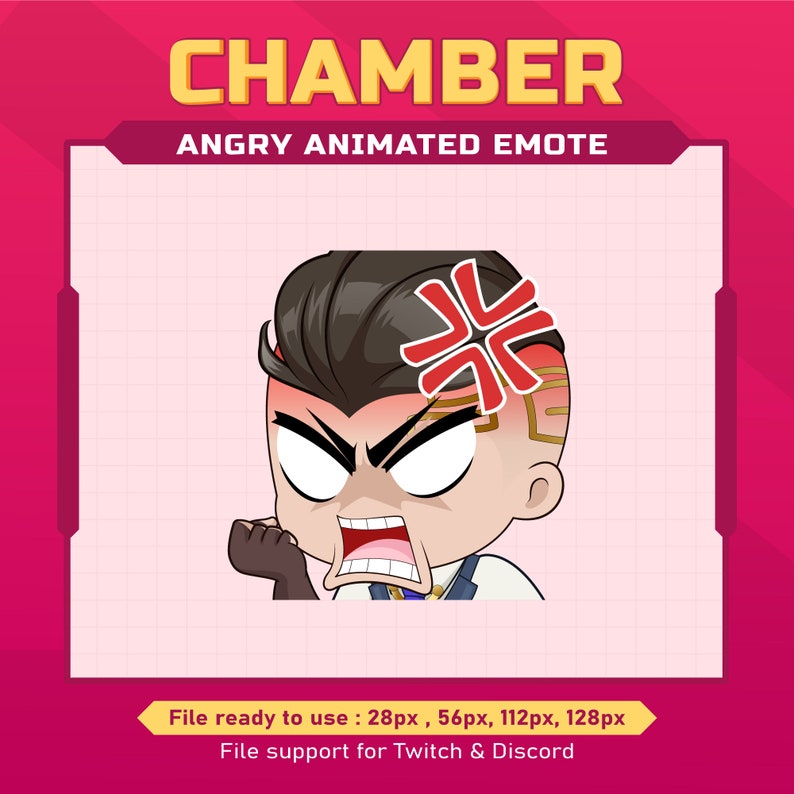 Chamber Valorant Angry Animated Emote for Twitch Valorant Twitch Emotes ...