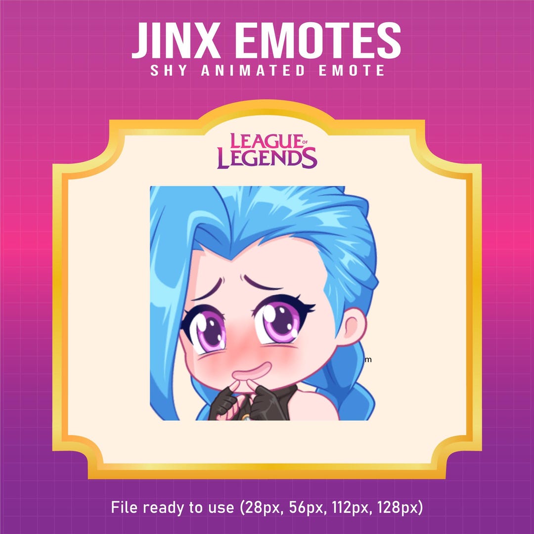 Jinx League of Legends Shy Emote for Twitch | League of Legends ...