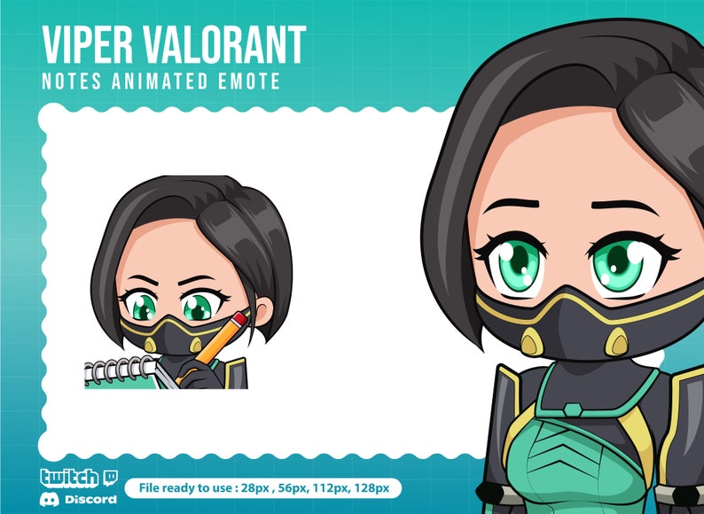 Viper Valorant Notes Animated Emote for Twitch Twitch Animated Emotes ...