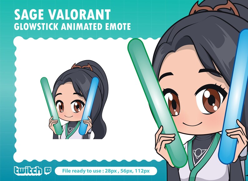 Sage Valorant Glowstick Animated Emote for Twitch Twitch - Etsy Canada