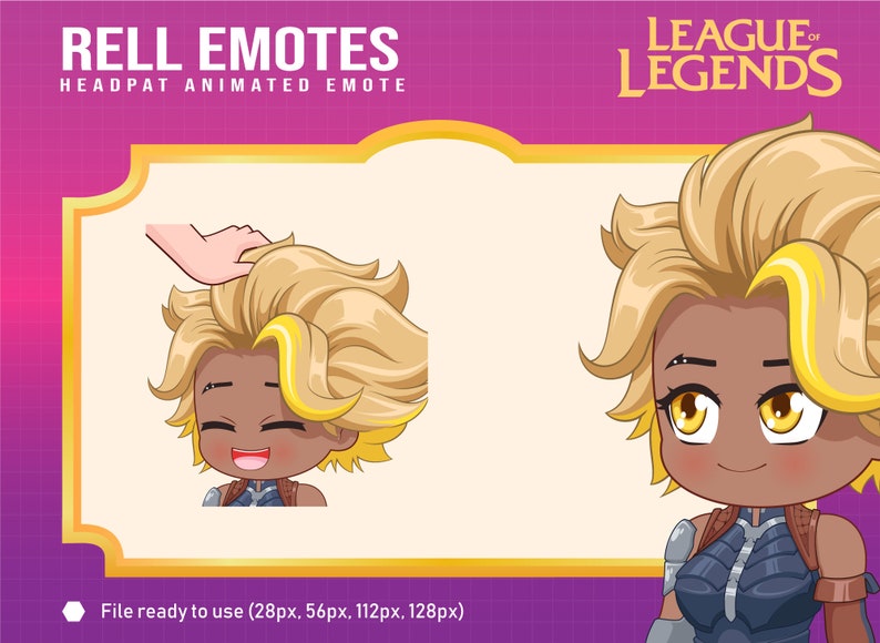 Rell League of Legends Headpat Emote for Twitch League of Legends ...