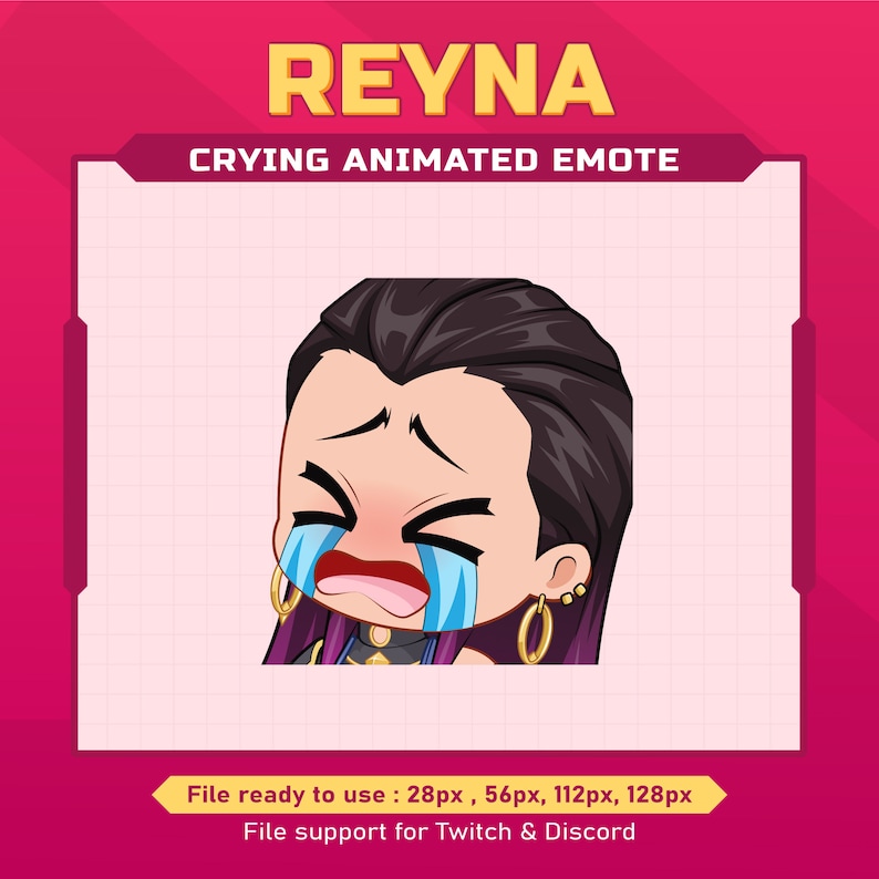 Reyna Valorant Cry Animated Emote for Twitch | Twitch Animated Emotes ...